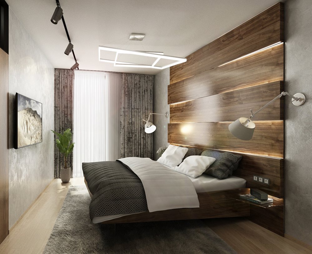 Moderní ložnice s luxusní tmavou ořechovou dýhou | AŤÁK DESIGN