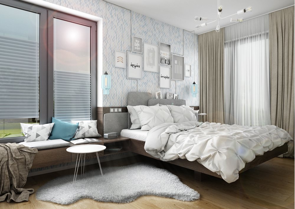 Elegantní interiér ložnice v severském stylu | AŤÁK DESIGN