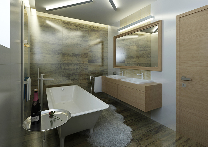 Design koupelny v kombinaci se zlatou | AŤÁK DESIGN